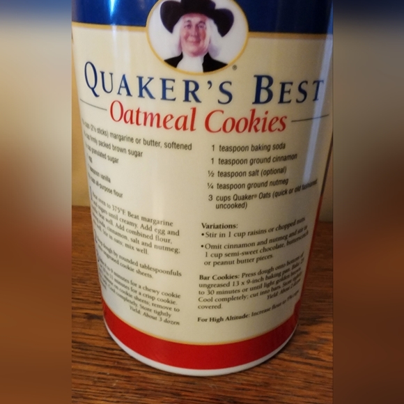 Quaker Oats | Accents | Vintage Quaker Oats 2th Anniversary Canister ...